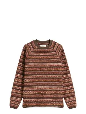 KESTIN Junction Knitted Fairisle Sweatshirt - Umber