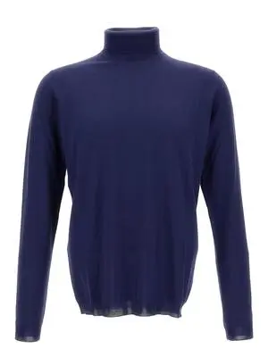 GOES BOTANICAL Extra Fine Merino Wool Turtleneck Sweater - Blue