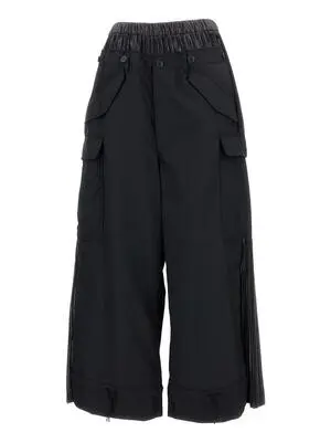 Junya Watanabe Baggy Wool-blend Cargo Trousers - Black