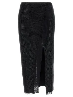 SELF-PORTRAIT Mini Dress With Crystal Trims - Black