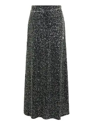 Rabanne Long Skirt With Appliqués - Black