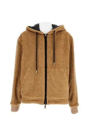 Moncler Zip-up Fleece Cardigan - Brown