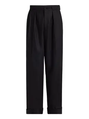 Dolce & Gabbana Wool Relaxed Fit Double-pleated Trousers - Black