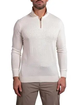 MACEOO Knitted Passion Merino Wool Quarter Zip Sweater - White