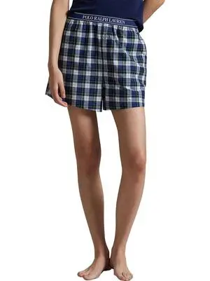 Polo Ralph Lauren Cotton Boxer Pajama Shorts - Balsam Tartan