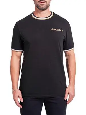 MACEOO Elegantcrew Tipped Logo Graphic T-shirt - Black