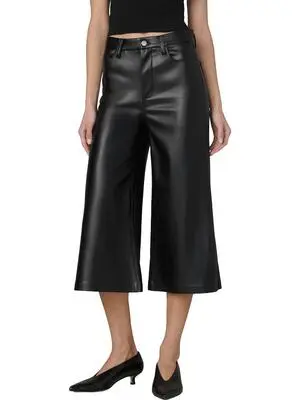 Joe's Jeans Faux Leather Culotte Jeans - Black