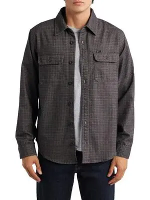 Ag Wesley Relaxed Fit Utility Button-up Shirt - Tweedy Houndstooth Maroon Mult