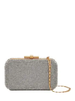 REISS Orla Crystal-embellished Box Clutch - Silver