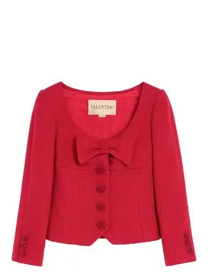 Valentino Garavani Virgin Wool-blend Bow Blazer - Red