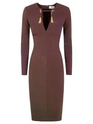 Elisabetta Franchi Tassel Detail Dress - Red