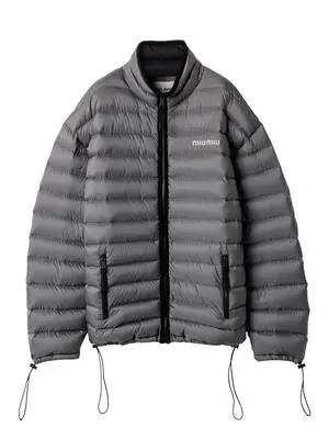 Miu Miu Technical Pongé Goose Down Puffer Jacket Metallic