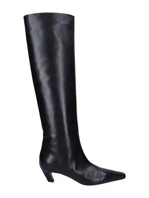 Khaite Leather Knee-High Boots Black