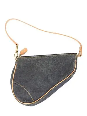 Dior Denim Saddle Pochette - Blue