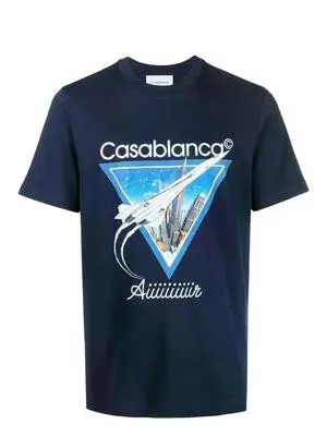 Casablanca Graphic-print Short-sleeved T-shirt - Blue