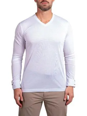 MACEOO Edison Ascension V-neck Long Sleeve T-shirt - White