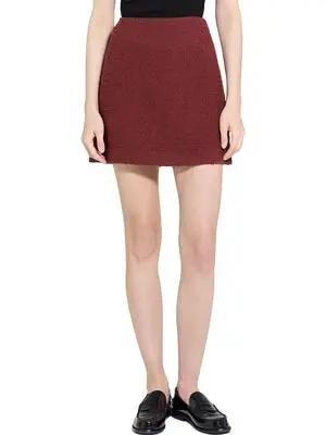 Theory Tweed Miniskirt - Oxblood Red