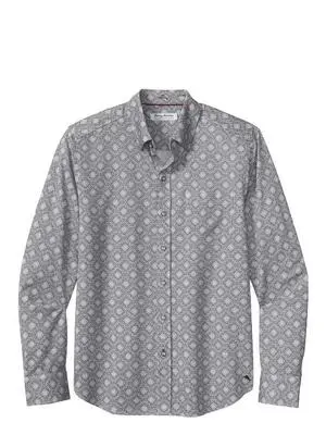 Tommy Bahama San Lucio Mira Mosaic Islandzone® Cotton Blend Button-up Shirt - Light Ash