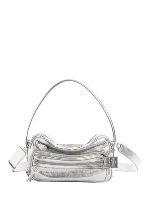 Acne Studios Camero Party Metallic Leather Shoulder Bag - Silver