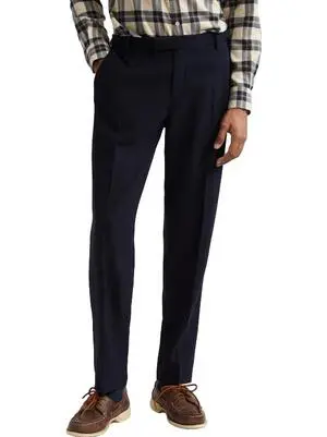 Sunspel Textured Stretch Wool Trousers - Navy