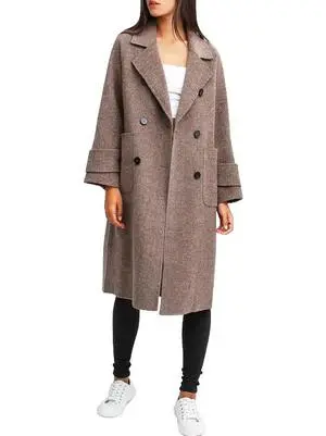 BELLE & BLOOM Rumour Has It Oversized Wool-blend Coat - Walnut