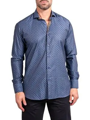 MACEOO Einstein Ascension Contemporary Fit Button-up Shirt - Blue