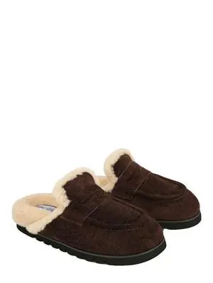 NAKED WOLFE Cord Hairy Suede Slippers - Brown