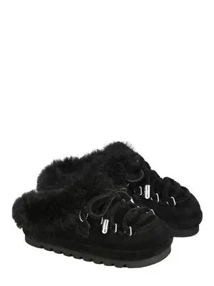 NAKED WOLFE Harlow Suede Slippers - Black