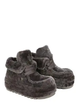 NAKED WOLFE Bambi Suede And Shearling Boots - Grey