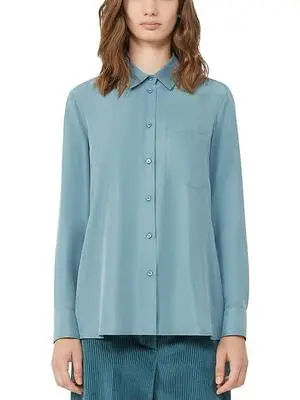 Max Mara Pamir Silk Shirt - Light Blue