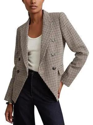 REISS Petite Evie Textured Blazer - Navy Neutral