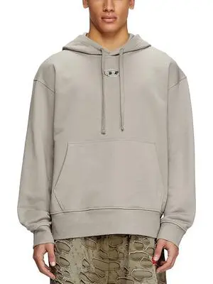DIESEL® S-macs-hood-od Cotton Hooded Sweatshirt - Dove/grey