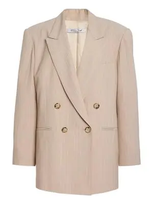LAQUAN SMITH Double-breasted Tailored Jacket With Pinstripes - Neutral