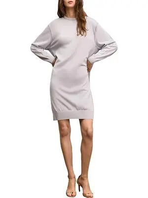 M.M.LAFLEUR Cotton Silk Knit Eve Sweater Dress - Powder Blue