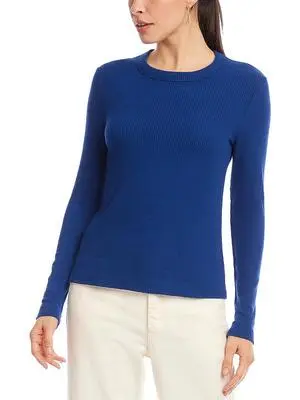Karen Kane Ribbed Crewneck Top Indigo
