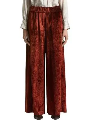 Peserico Velour Trousers - Rust Red