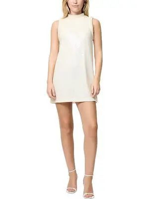 French Connection Sadie Embellished Mini Dress - Porcelain/cream