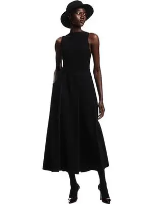 Emporio Armani Cady Midi Dress - Solid Black