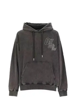 Off-White Logo-print Drawstring Hoodie - Grey