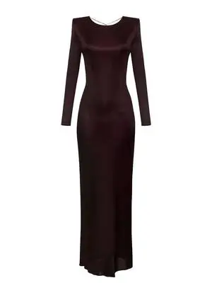 Elisabetta Franchi Open-back Chain-jewel Maxi Dress - Purple