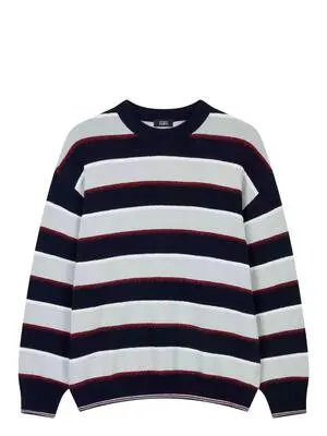 STUDIO TOMBOY Multi-stripes Wool-blend Sweater - Blue