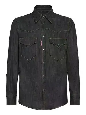 Dsquared2 Denim Flap-pocket Shirt - Black