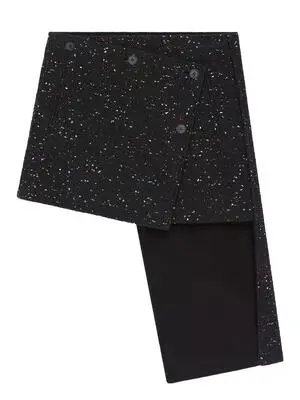 COURREGES Asymmetrical-panel Tweed Mini Skirt - Black