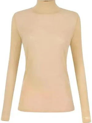 Elisabetta Franchi High-neck Jersey Top - Neutrals