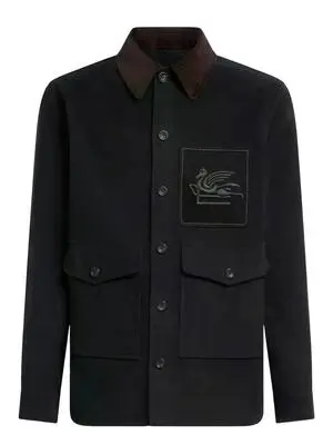 Etro Pegaso Corduroy-collar Jacket - Black