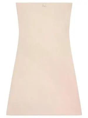 COURREGES Logo-appliqué Mini Dress - Neutrals