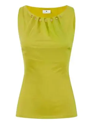 Elisabetta Franchi Button-detail Sleeveless Top - Green