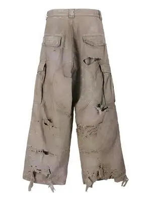 Balenciaga Distressed Cargo Pants - Brown