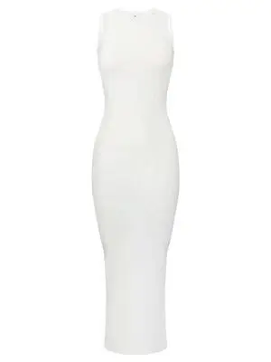 Elisabetta Franchi Sleeveless Ribbed-knit Midi Dress - White