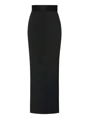 Elisabetta Franchi Satin-detail Long Skirt - Black